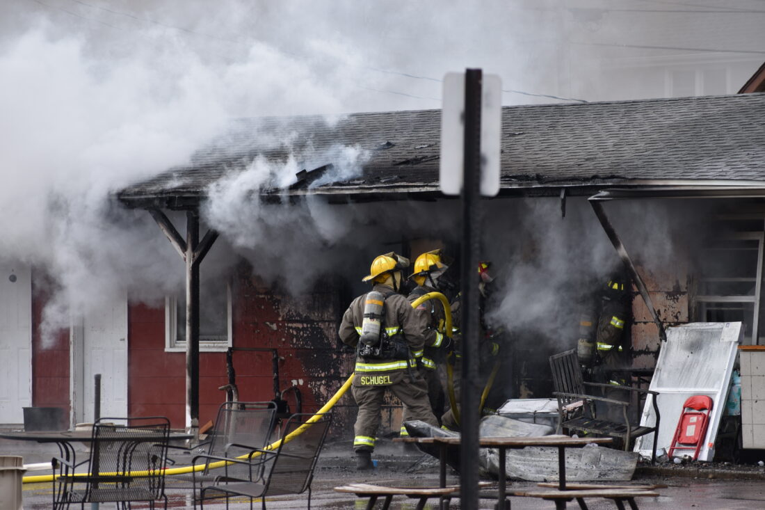 NU firefighters battle Colonial Inn blaze | News, Sports, Jobs - The ...